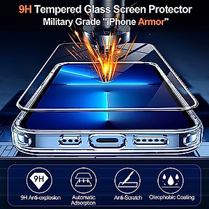 Oterkin Magnetic for iPhone 13 Pro Case Clear,[Compatible with MagSafe],[Strong N52 Magnets][Anti-Yellowing] iPhone 13 Pro Phone Case with [2Pcs Screen Protector][10FT Military Protection] (Clear)