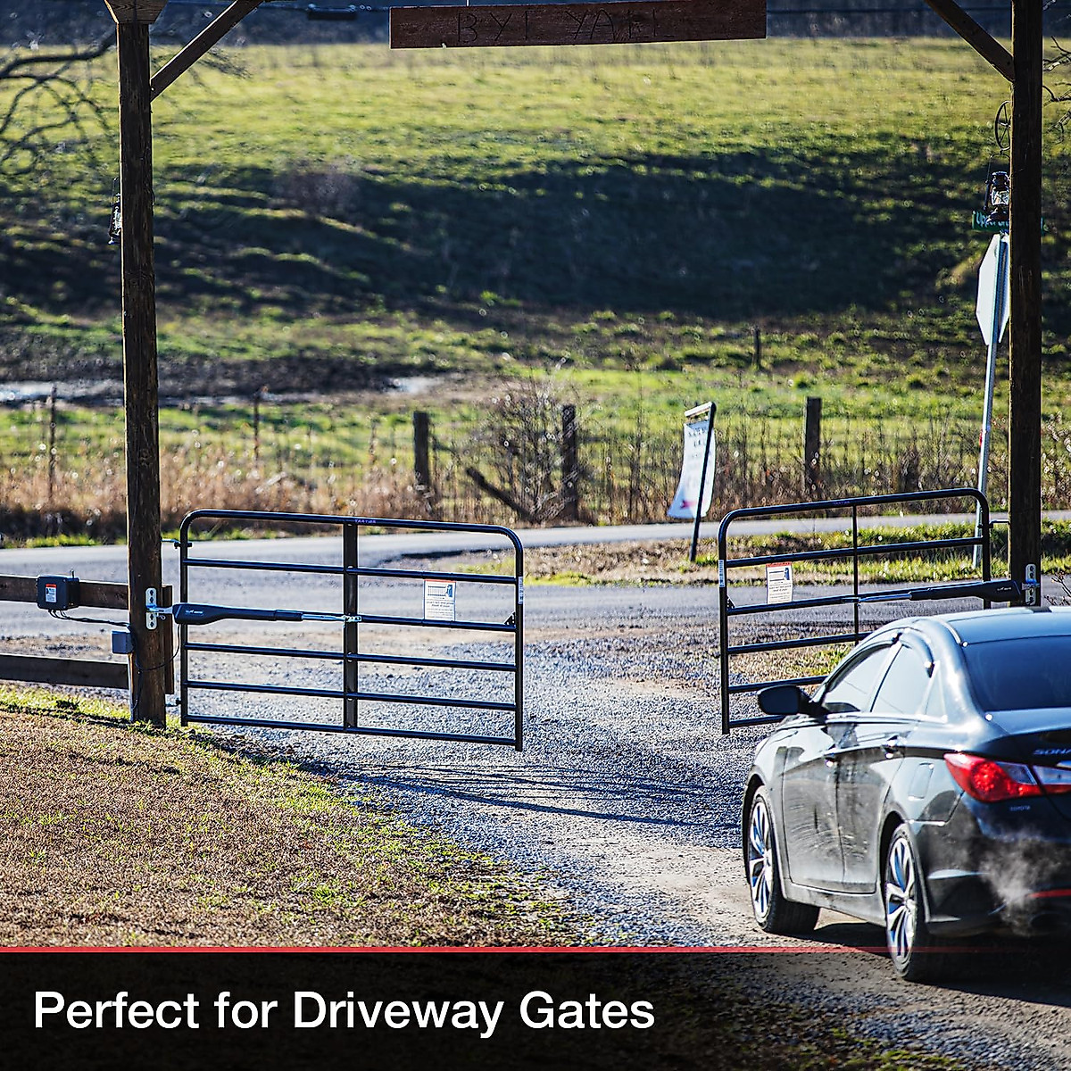 Mighty Mule MM372W Dual Automatic Gate Opener Smart and Solar Ready, Black