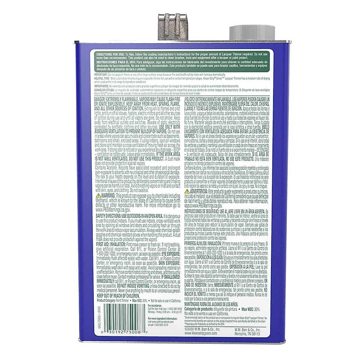 Klean-Strip Green GKGL75008 Lacquer Thinner, 1-Gallon