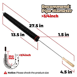 Holikme 2 Pack Dryer Vent Cleaner Kit Dryer Lint Brush Vent Trap Cleaner Long Flexible Refrigerator Coil Brush