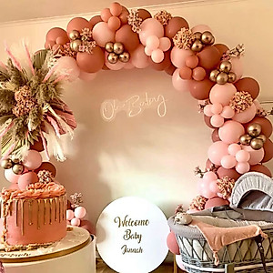Dusty Rose Balloon Garland Retro Pink Gold Balloon Arch150pcs Latex Pastel Mauve Pink Party Balloons Kit for Baby Shower Bridal Shower Girl Birthday Wedding Boho Party Decoration