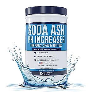 PH Increaser for Hot Tub Swimming Pools & Spa (2 LBS) - Soda Ash Powder to Get Level of Your PH Up - Fight Corrosion, Correct Acidic Water Safely, Made in USA