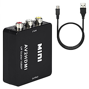 Wonlyus RCA to HDMI, AV to HDMI, 3RCA CVBS Composite Audio Video to 1080P HDMI Converter Adapter Supporting PAL/NTSC for PS3, TV, STB, VHS, VCR, PC, Laptop, Xbox, Camera, DVD Etc