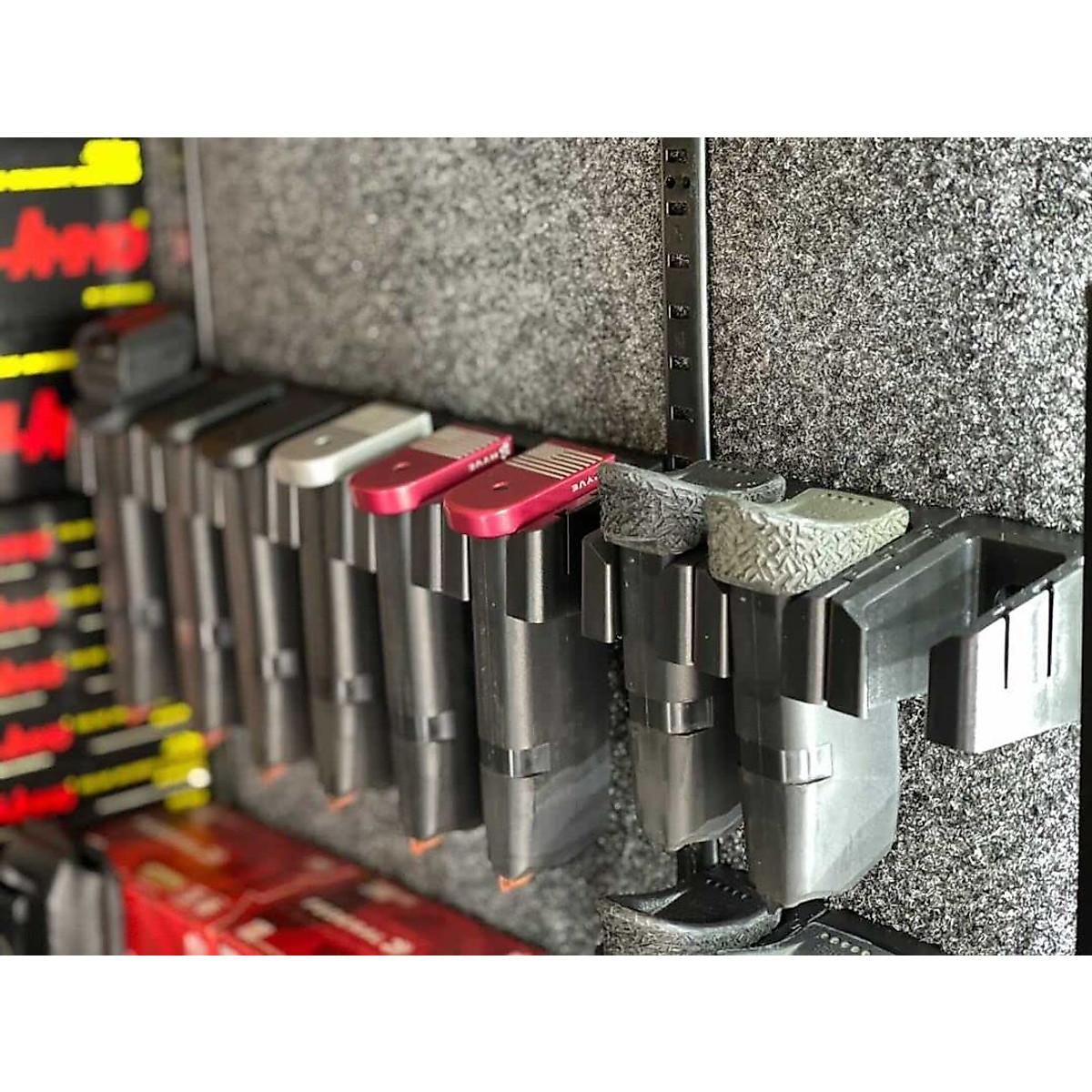 Adoreal Solid ABS Standard Magazine Rack Wall Mount with Storage Shelf, ABS 6 Standard Double Stack Mag Rack Wall Mount