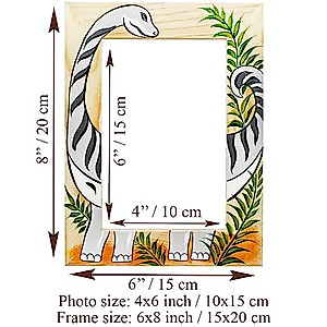 AEVVV Dinosaur Picture Frame 4x6 - Perfect Dinosaur Photo Frame for Nursery Decor - Dinosaur Pictures Frame for Wall Decor, Tabletop Display, Photo Gallery - Dinosaur Decorative Picture Frames