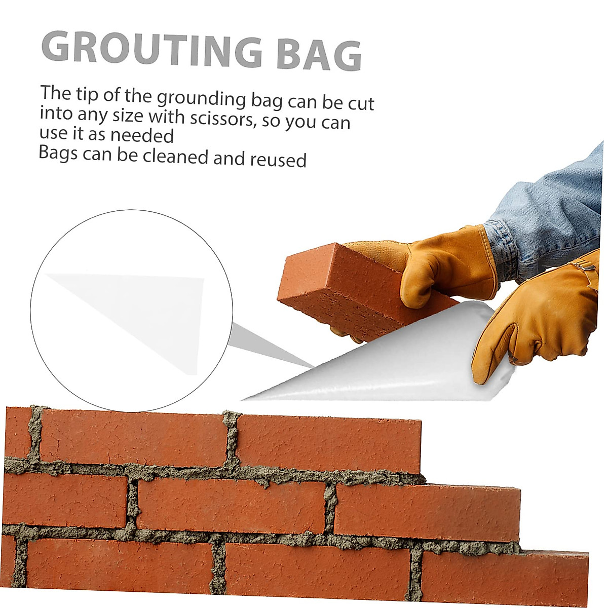 Hemobllo Pcs Construction Pointing Bag Bags Masonry Tile Grout Masonry Bag masonary Masonry Grout Bags Masonry Bags Sanded Grout Piping Dedicated White Bag