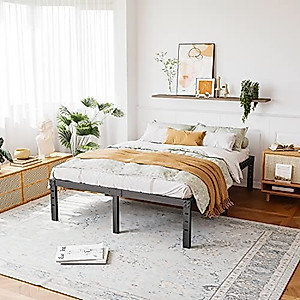 ZIYOO California King Bed Frame 14 inches Tall 3 Inches Wide Wood Slats with 3500 Pounds Support for Foam Mattress, No Box Spring Needed,Underbed Storage Space, Easy Assembly, Noise Free