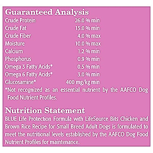 Blue Buffalo Life Protection Formula Natural Adult Small Breed Dry Dog Food, Chicken and Brown Rice 15-lb