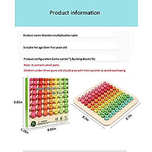 Wooden Montessori Multiplication Board Montessori Preschool Learning Toys Math Keyboard Development and Education Toys Suitable for Children Over 5 Years Old