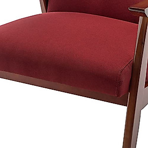 Convenience Concepts Take a Seat Natalie Accent Chair, 28.5" L x 27.5" W x 31" H, Garnet Red Fabric/Espresso