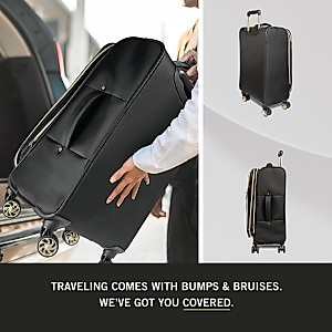 Kenneth Cole REACTION Chelsea Chevron Quilted Luggage, Black, 3-Piece Set (20"/24"/28")