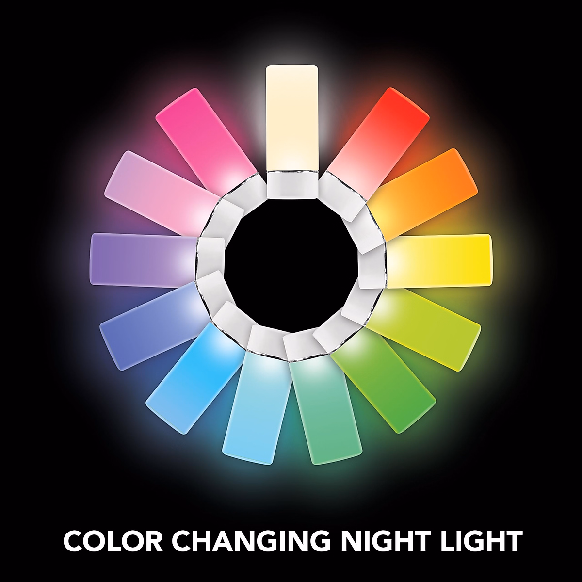 Sunbeam 3-Pack Emergency Power Failure Night Lights, 5-in-1, Multi-Color LED Light, Automatic Dusk to Dawn, Motion Sensor for Bedrooms, Hallways, Black Outs, Foldable Plug Flashlight, Rechargeable