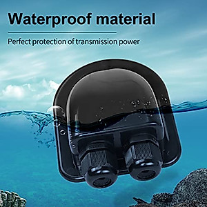 YACSEJAO Solar Double Cable Entry Gland IP68 Waterproof ABS Dual Cable Entry Housing Cable Entry Plate for Solar Panels of RV, Caravan Boat, (Black)