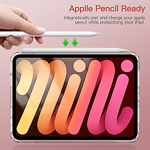 Case Compatible with iPad Mini 6 (8.3 inch, 2021), Slim and Light, Matte Non-Slip,Yellowing Resistant, Hard Back, Soft Frame, Fully Supports Pencil 2, Case for Mini 6