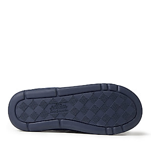 Dearfoams mens Adrian Quilted Memory Foam Sweatshirt Slide Slipper, Navy, Large US