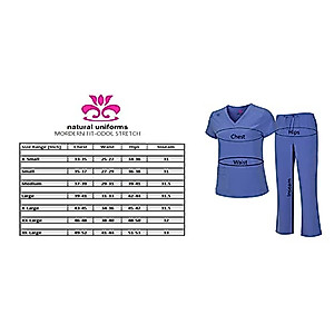 Natural Uniforms Women's Cool Stretch V-Neck Top and Cargo Pant Set (True Navy Blue, X-Large)