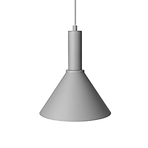Globe Electric 61017 1-Light Plug-in Pendant, Soft Matte Gray. Designer Gray Fabric Cord, Bulb Included
