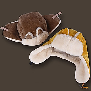 Womens Winter Hats with Lovely Cat Ear Fashion Trooper Aviator Earflap Cap Outdoor Ski Hat Ushanka Buckle Closure Black