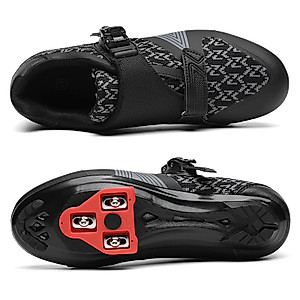 Unisex Cycling Shoes for Men Women Compatible with Peloton Bike Shoes with Delta Cleats for Road Biking Indoor Outdoor Pedal Black 44