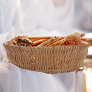 LONGERO Handcrafted Storage Basket, Wicker Round Bowl, Handwoven Shelf Basket, Natural Willow, 1 Pack, Large Size-Top Inner Ø ca 12.5''
