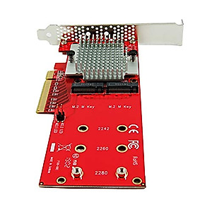 Ableconn PEXM2-130 Dual M.2 PCIe NVMe SSD Adapter Card - PCI Express 3.0 x8 / x16 Support 2X M.2 NGFF (M-Key) PCIe NVMe SSD for Mac & PC (ASMedia ASM2824 Switch) - PCIe NVMe Adapter Dual