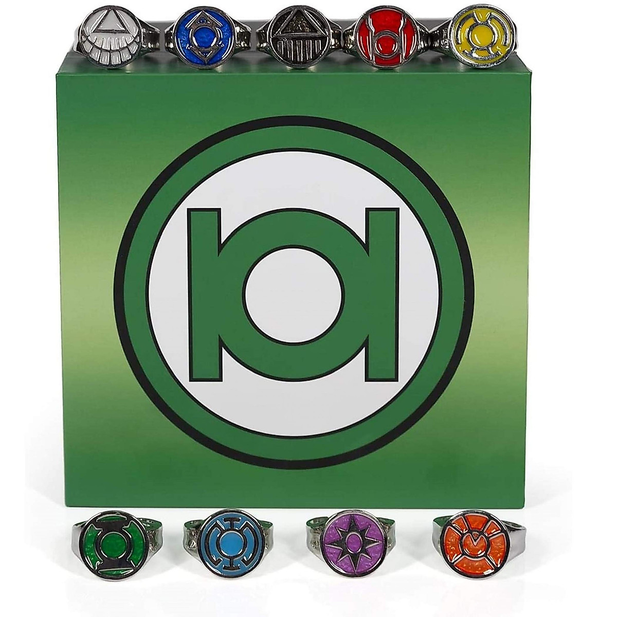 DC Comics Green Lantern Power Rings Emotional Spectrum | Includes 9 Adjustable Rings Featuring Each Emotion