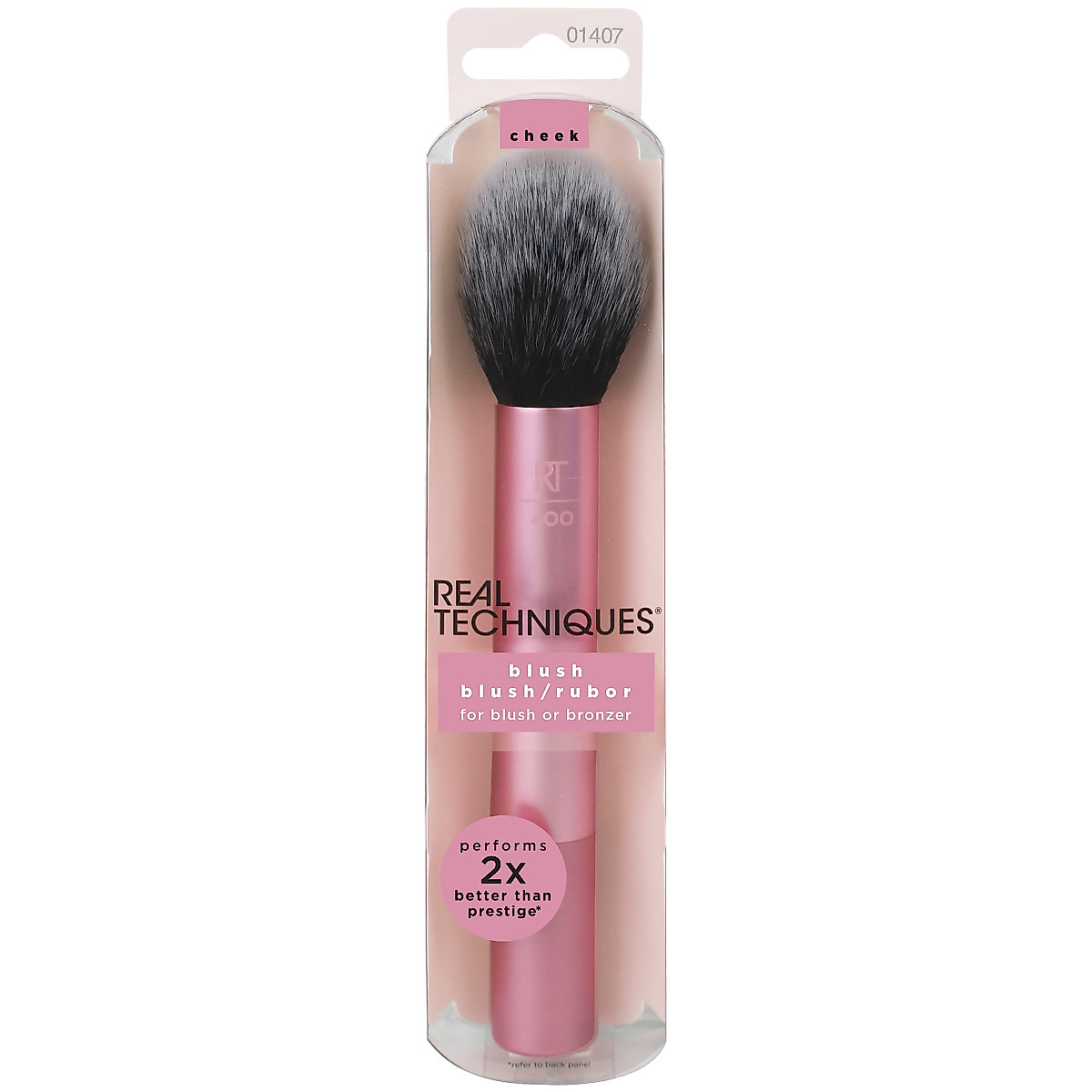 Real Techniques Ultra Plush Blush Makeup Brush, For Loose, Cream, or Pressed Blush, Rosy Glow Cheeks, Fluffy Powder Brush, Aluminum Ferrules, Synthetic Bristles, Vegan & Cruelty Free, 1 Count