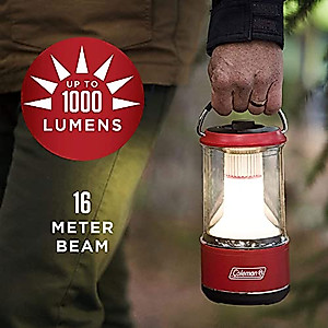 Coleman 1000 Lumens LED Water-Resistant Outdoor Camping Light Lantern with 4 Lighting Modes, and BatteryGuard Protection Technology, Green (2 Pack)