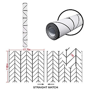 LXCREAT Removable Wallpaper Forgiving Black/White Stripes Peel and Stick Wallpaper 17.71 in X 118 in Modern Self Adhesive Vinyl for Home Renovation