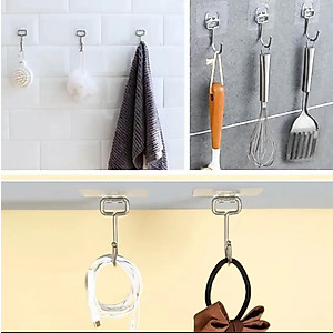 Generic Ultra Strong 50lb (Max) Transparent Self-Adhesive Hooks - Heavy-Duty Wall Hooks for Kitchen, Bathroom, Ceiling, and More - The Ultimate Organizational Solution (Pack of 10), ZJH-G-BST008