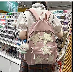 irLocy Star Backpack Y2K Backpack Preppy Backpack Aesthetic Backpack Kawaii Cute Back to College Preppy Y2K Accessories (pink)