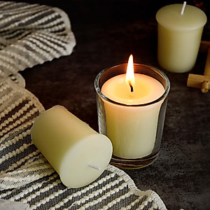 Pure White Beeswax Votive Candles-12 Pack Natural Votives Set for Home Room Decor Party Wedding Spa Gift