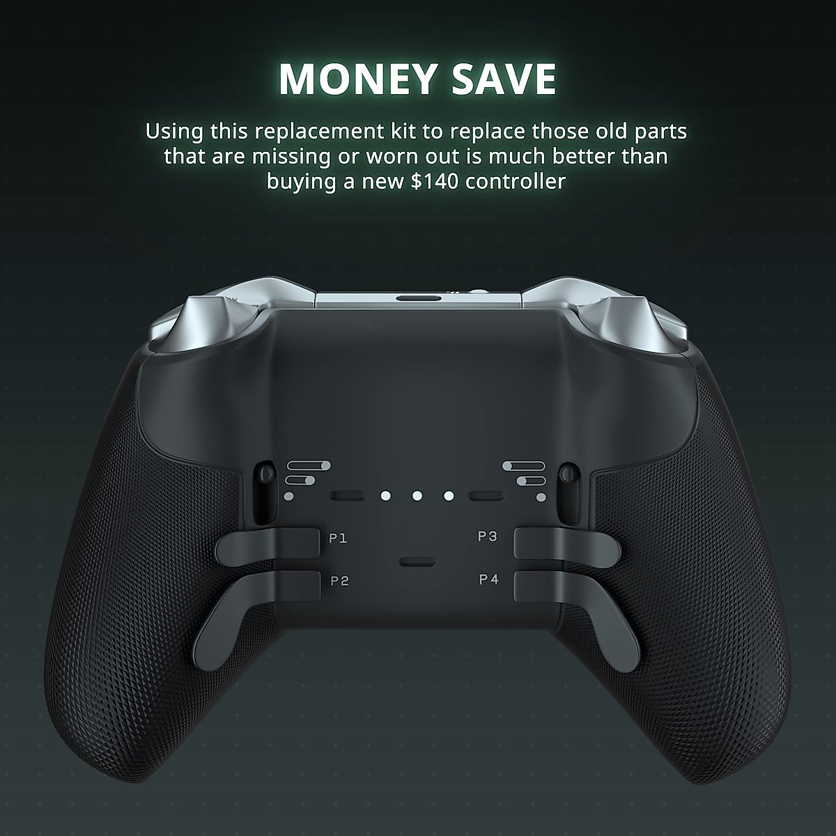 Avericht 13 in 1 Replacement Parts for Xbox Elite Series 2 Controller, 6 Swap Magnetic Thumbsticks, 4 Paddles, 2 D-Pads, 1 Adjustment Tool, Custom kit for Xbox One Elite Series 2 Accessories (Black)
