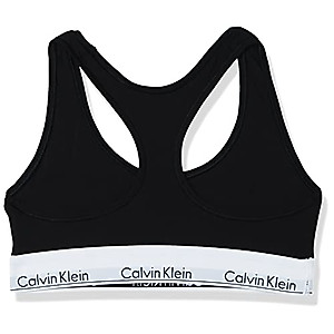 Calvin Klein Women's Polyester & Elastane Non-Wired and Non-paded Bralette Bra (29639810003_Black_Medium)