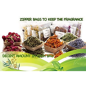 16 Bags Dried Flowers for Soap Making, Dried Flowers for Candle Making, Soap Flowers and Dried Herbs for Candle Oil, Bath Bombs. Essential Fragrant – The Best Variety of Grade A Flowers