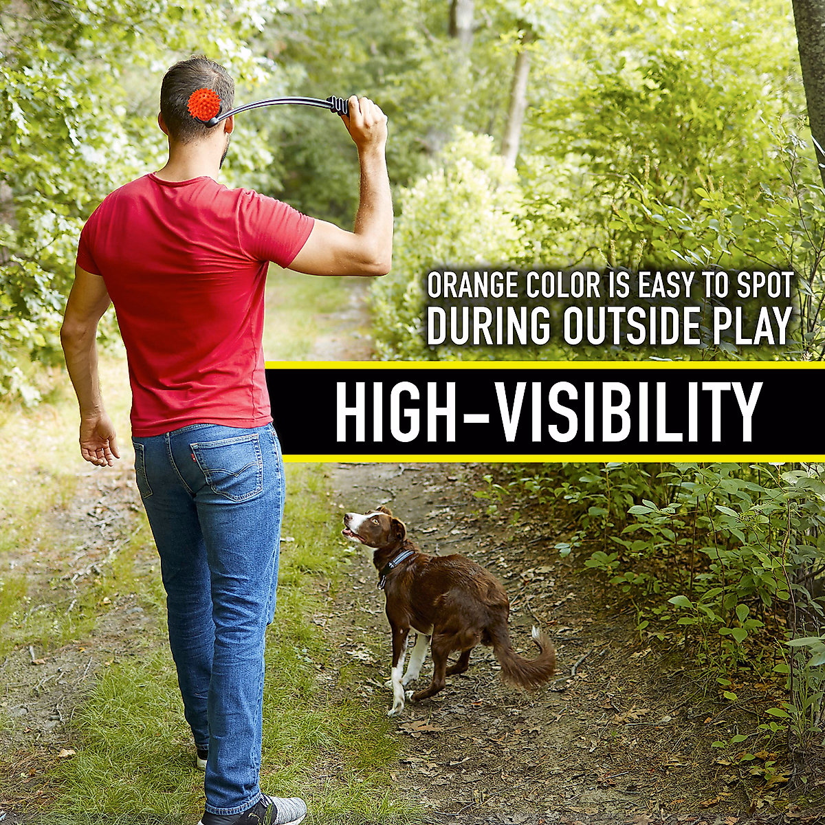 Franklin Sports Ready Set Fetch All Weather Ball - Launcher Ball - Slobber and Water Resistant,Orange