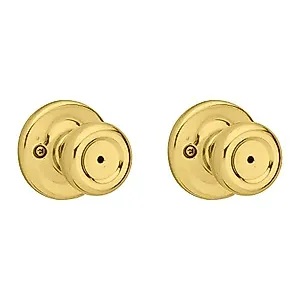 Kwikset 300M 3 CP 7 / 8RFL RCS 93001-876 Mobile Home Bed and Bath Knob in Polished Brass (Pack of 2)