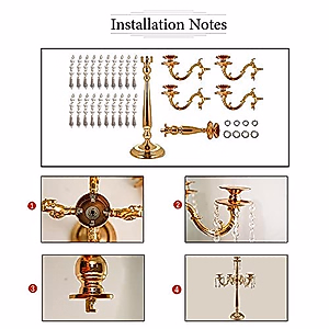 Vincidern Gold Candelabra Centerpiece, 5 Arm Candelabra Candle Holder for Wedding Dining Table Decor, Birthday Party, Christmas, Home Decor (28 Inch Tall)