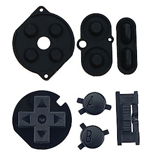 Colorful Silicone Rubber Pad Conductive Rubber Button Power On Off Button AB Buttons D Pads for Gameboy Color GBC (Black)