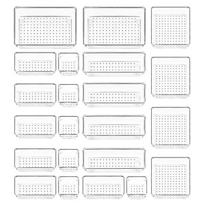 EDENHAUS 22-Piece Drawer Organizer Set – Perfect Storage Solution for Home, Kitchen, Office, and Bathroom – Clear Plastic Drawer Dividers for Easy Organization – Ideal for Keeping Cosmetics & Utensil