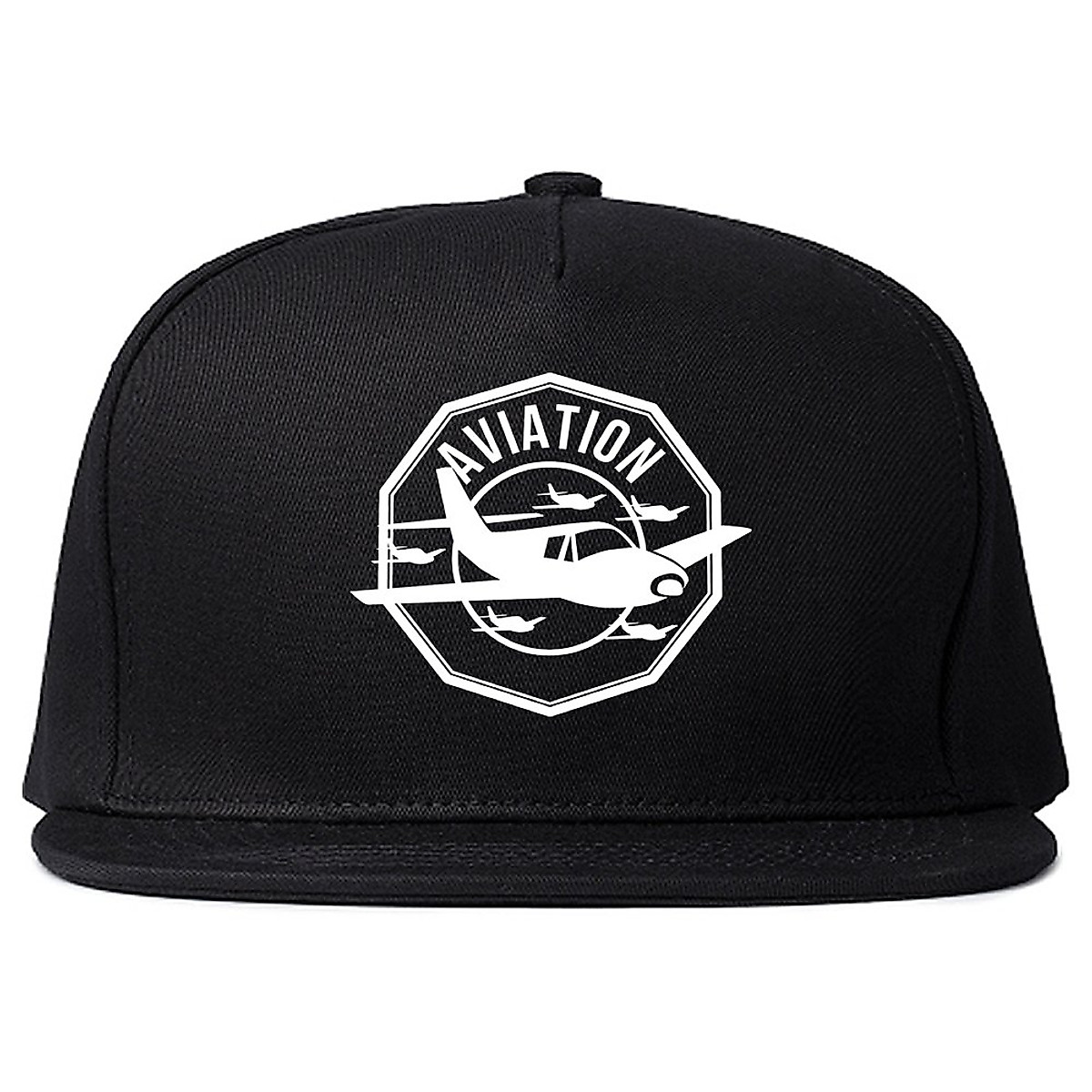 Aviation Airplane Aviator Snapback Hat Cap Black