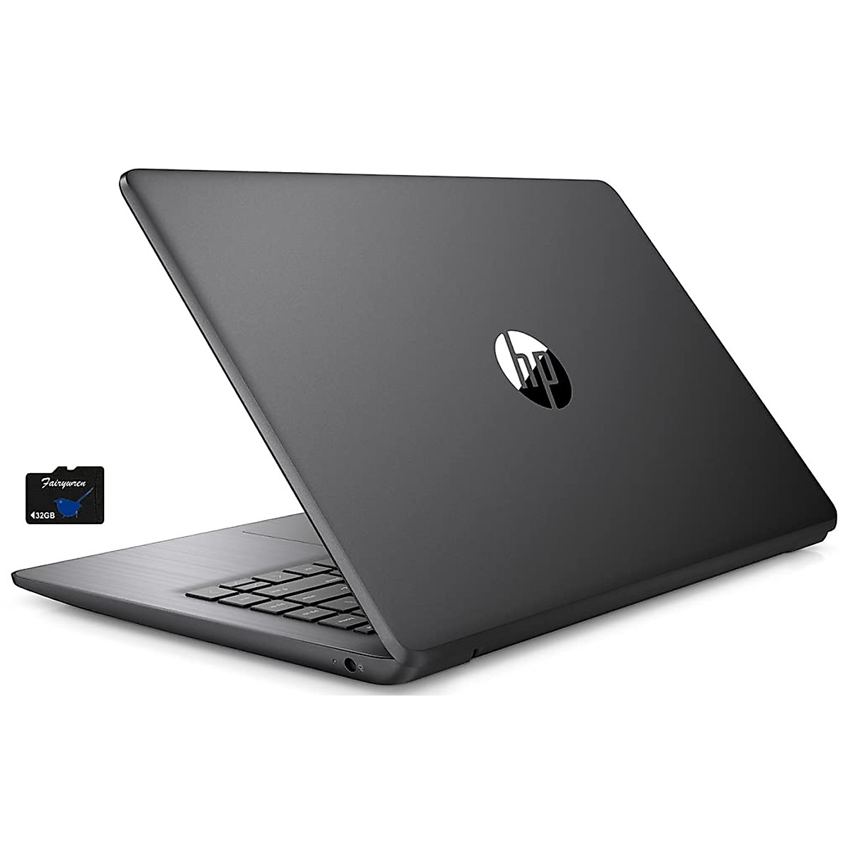 2021 HP Stream 14 inch Laptop, Intel Celeron N4020 Processor, 4GB RAM, 64GB eMMC, WiFi, Bluetooth, Webcam, HDMI, Windows 10 S with Office 365 for 1 Year + Fairywren Card (Black)