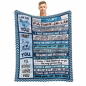 Father in Law Gift from Daughter in Law/Son in Law,Fathers Day Blanket Gifts for Father in Law,Father of The Groom Gift,Father in Law Blanket,Gifts for Father in Law for Birthday Christmas 60"x50"