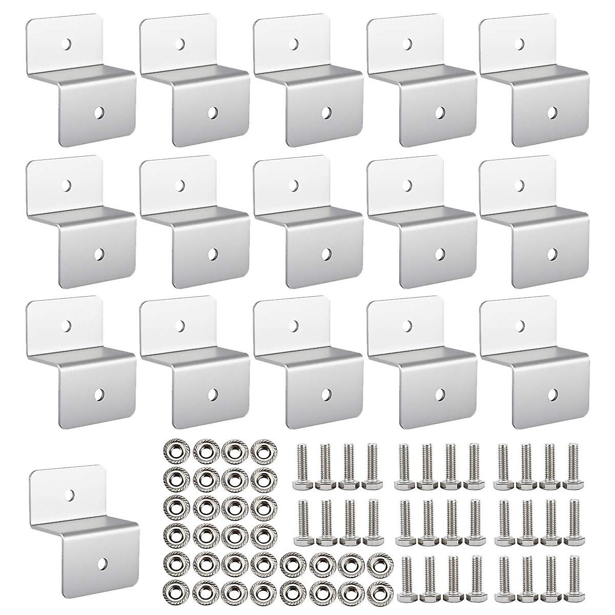 Yaegoo 4 Sets Solar Panel Z Brackets Mount Mounting Set RV Boat Off Grid Roof (16 Units)