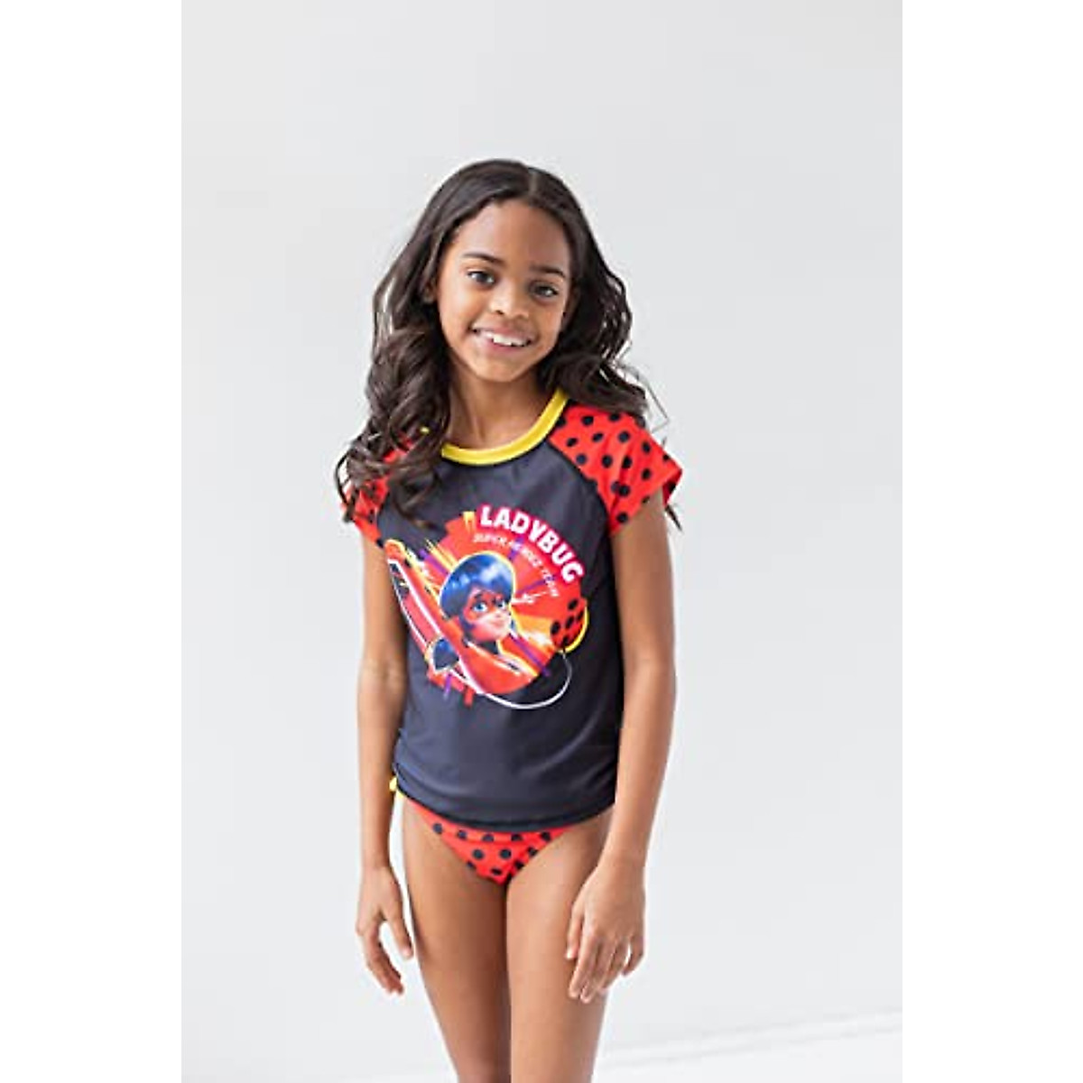 Miraculous Cat Noir Ladybug Big Girls 4 Piece Swimsuit Set 10-12