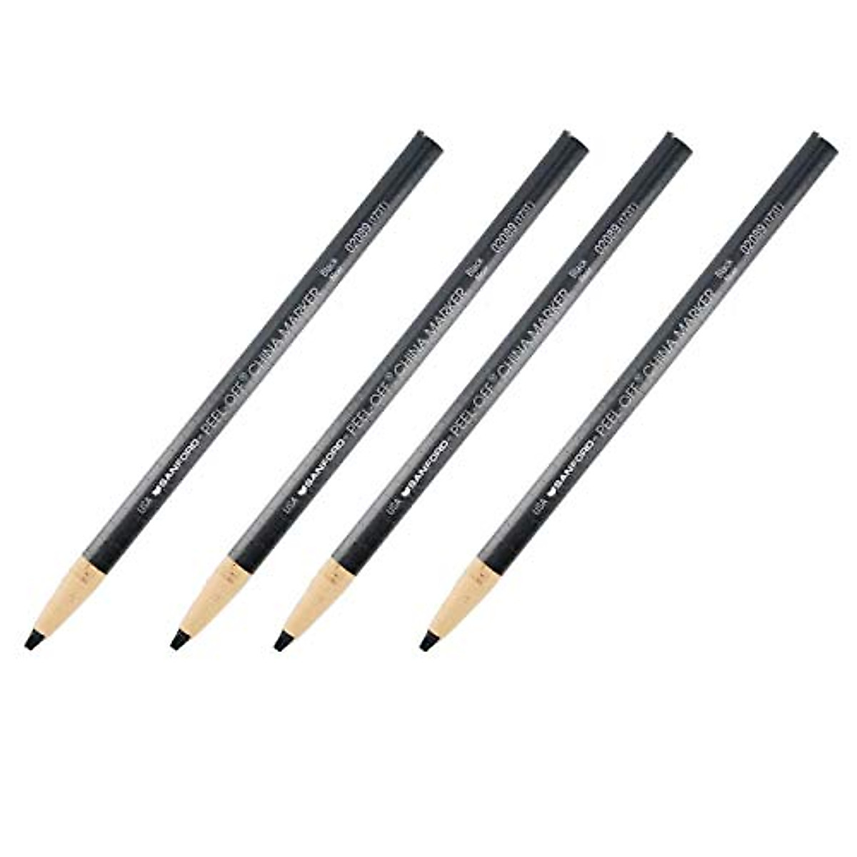 Sharpie 2173PP Peel-Off China Markers, 4 Black Markers