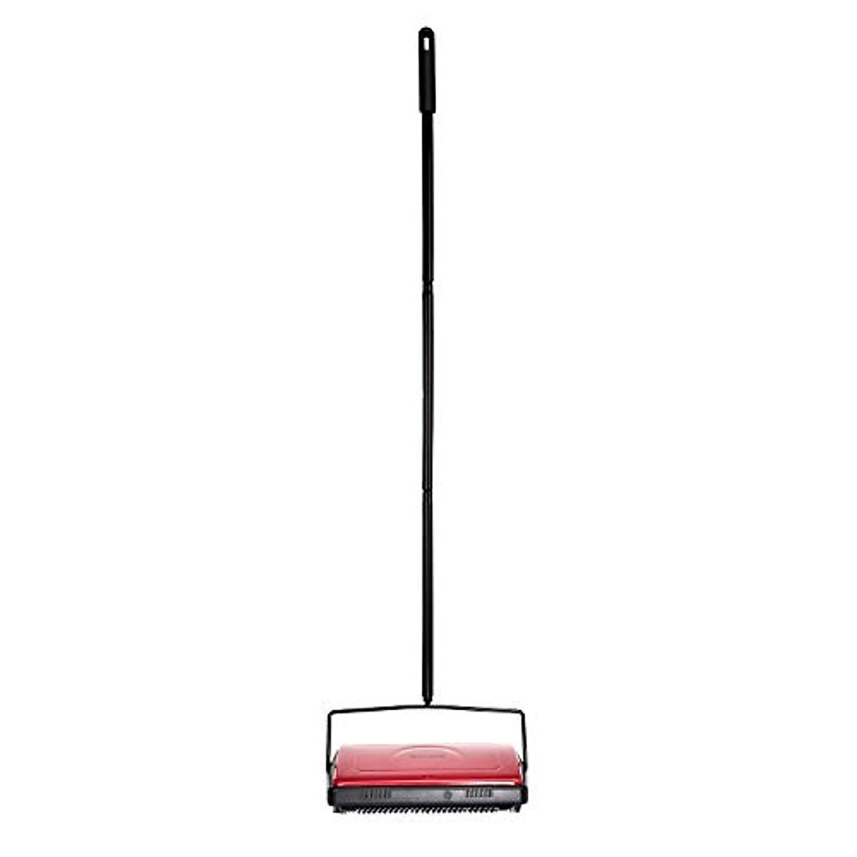 Alpine Industries Triple Brush Floor & Carpet Sweeper – Heavy Duty & Non Electric Multi-Surface Cleaner - Easy Manual Sweeping for Carpeted Floors (Red)
