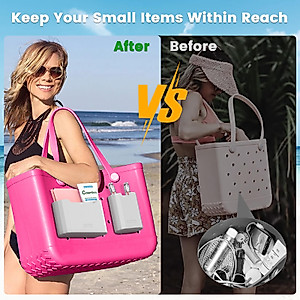 OUTXE 2 Pack Silicone Bogg Bag Organizer Insert Compatible with All Bogg Bags, Sunglasses & Wallet Holder Accessories for Bogg Bag, Wallet and Glasses Organizer for Simply Southern Bogg Bag-Grey