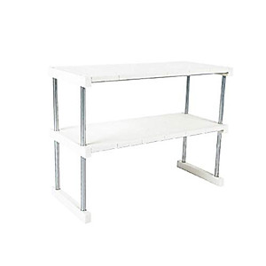 M.M.A Double-Layer Household Shelf Kitchen Seasoning Bottle Cookware Storage Rack Bathroom Supplies Storage Rack Shoe Rack Bookshelf (Ivory)