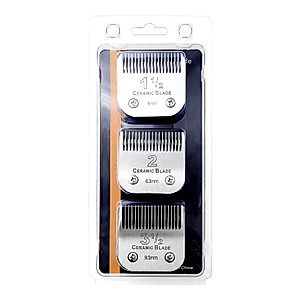 3 Packs Professional Detachable Replacement Ceramic Blades Set,Cut Length 5/32-Inch to 3/8-Inch,compatible with Andis/oster Classic 76/Star-Teq/Power-Teq/A5 Clipper